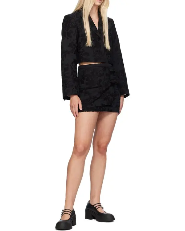 GANNI Jacquard Floral Pattern Skirt With Knot Detailing