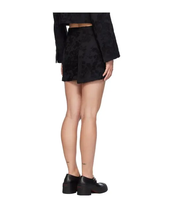 GANNI Jacquard Floral Pattern Skirt With Knot Detailing
