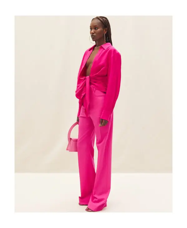 Jacquemus Bahia Knot-detail Shirt - Pink