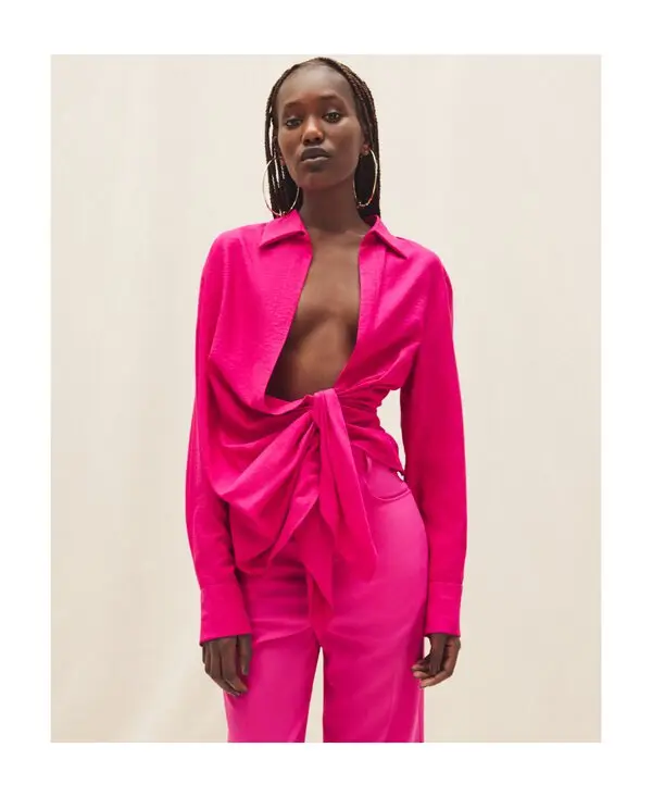 Jacquemus Bahia Knot-detail Shirt - Pink