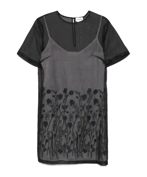 P.a.r.o.s.h Embroidered Floral Midi Dress