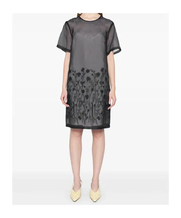 P.a.r.o.s.h Embroidered Floral Midi Dress