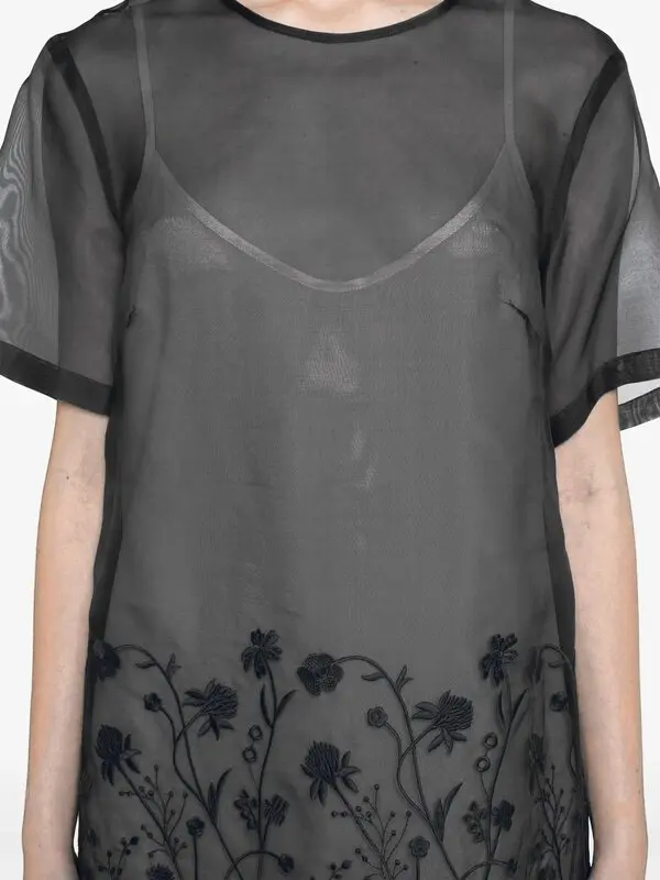 P.a.r.o.s.h Embroidered Floral Midi Dress