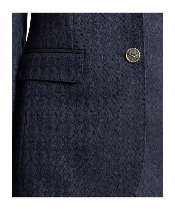Etro Paisley Pattern Blazer - Black