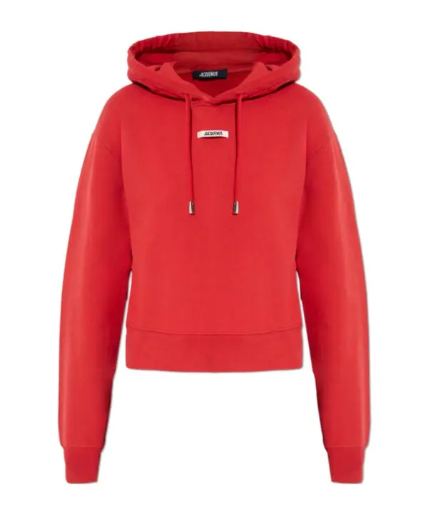 Jacquemus Gros Grain Drawstring Hoodie - Red
