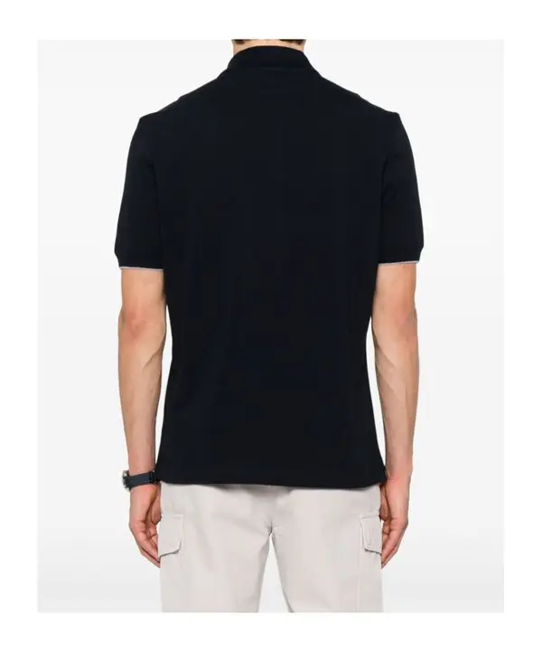 Brunello Cucinelli Logo Detailed Short-sleeved Polo Shirt - Black