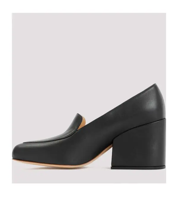 Gabriela Hearst Block Heel Pointed Toe Leather Pumps