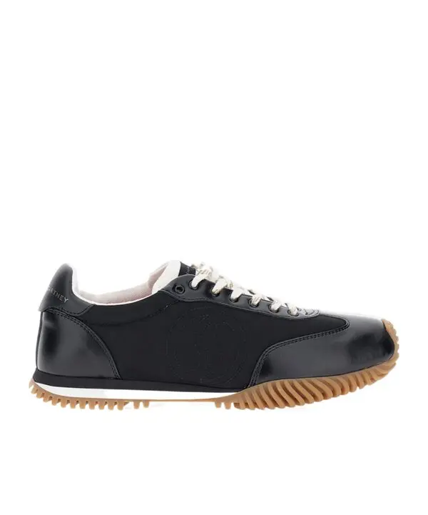Stella McCartney Round Toe Lace-up Low-top Sneakers - Black