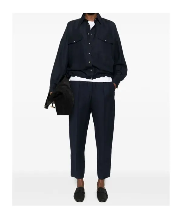 Brunello Cucinelli Fluid Twill Baggy Pull-on Trousers