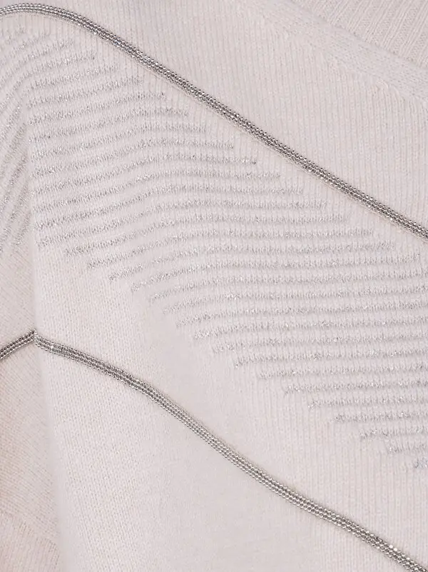 D.exterior Intarsia V-neck Jumper - White