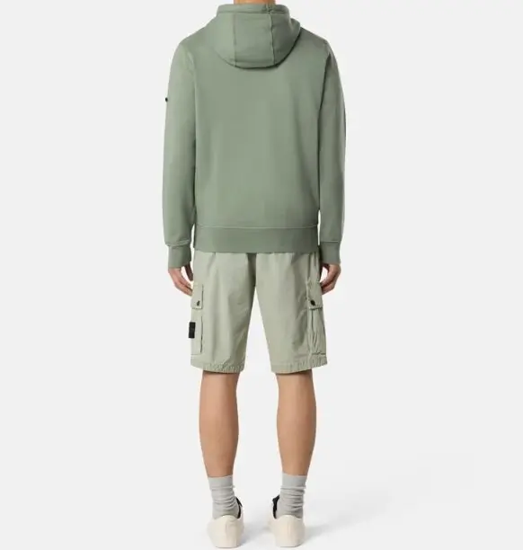 Stone Island Cargo Shorts With Compass Badge - Sage