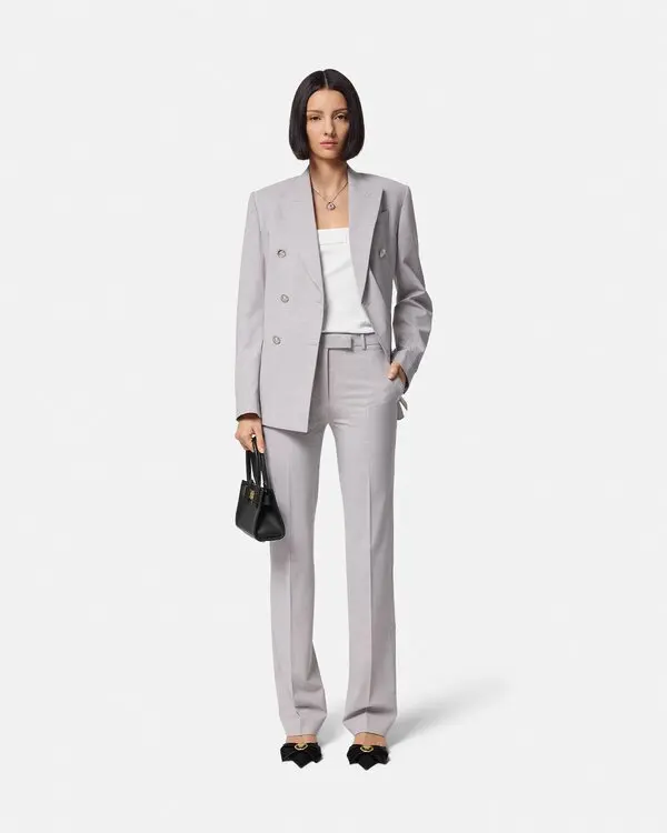 Versace Tailored Straight-leg Trousers With Medusa '95 Hardware