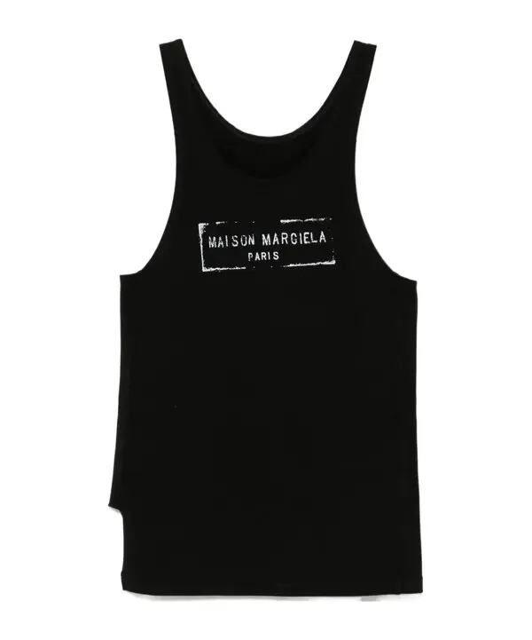 MAISON MARGIELA Logo Print Tank Top - Black
