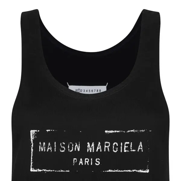 MAISON MARGIELA Logo Print Tank Top - Black