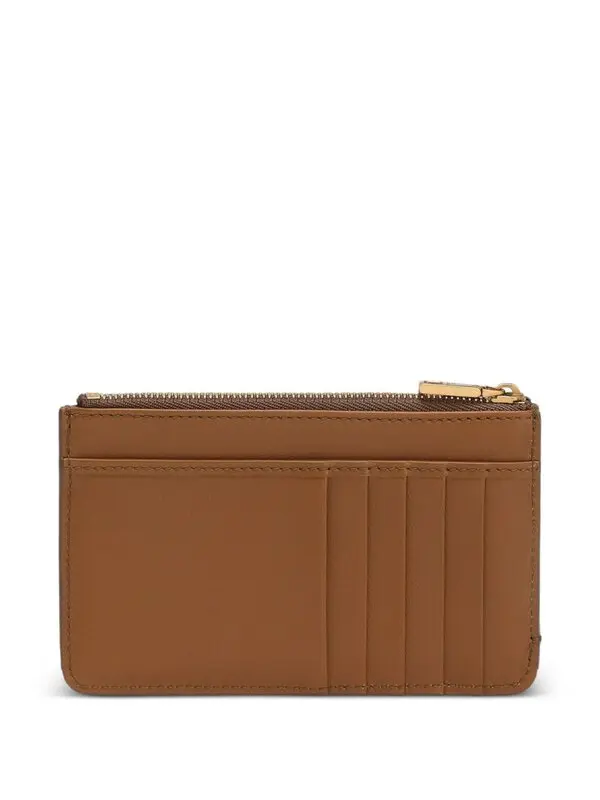 Dolce & Gabbana Dolce Gabbana Logo Plate Zipped Cardholder - Brown