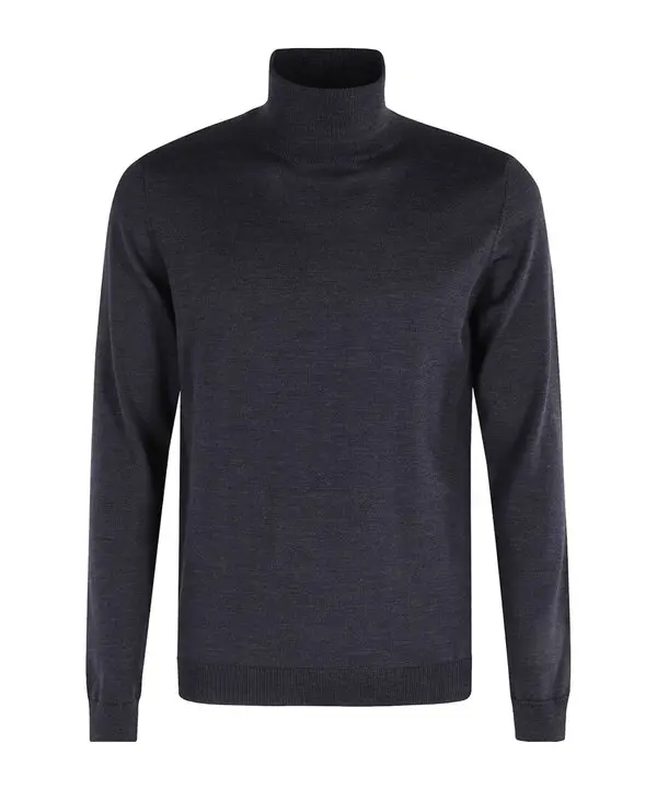 ROBERTO COLLINA Long Sleeve Turtleneck Sweater - Black