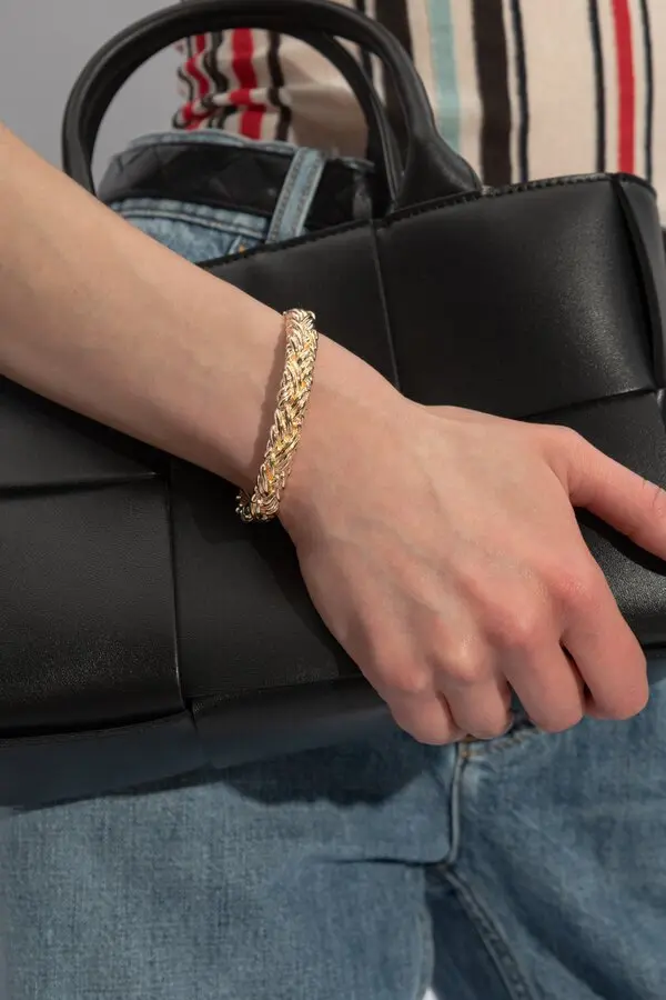 Bottega Veneta Intreccio Thin Cuff Bracelet