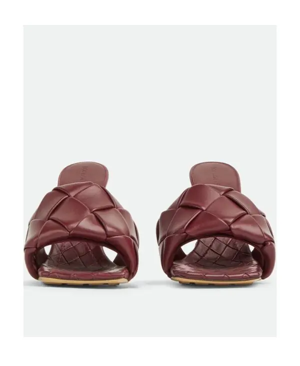 Bottega Veneta Lido Intrecciato Mule Sandals - Red