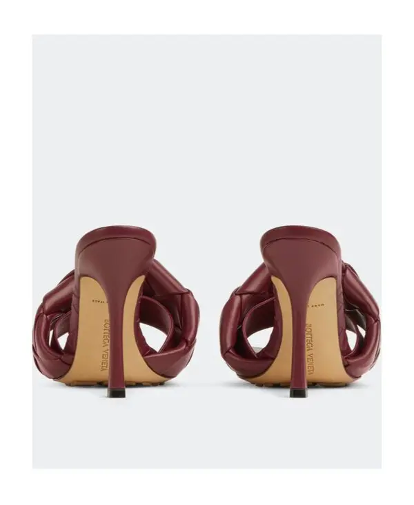 Bottega Veneta Lido Intrecciato Mule Sandals - Red