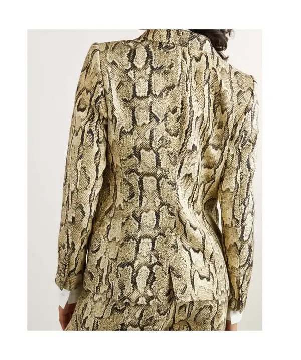 Dries Van Noten Snake Print Double-breasted Jacket