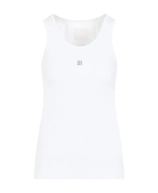 Givenchy 4g Logo Plaque Crewneck Tank Top - White