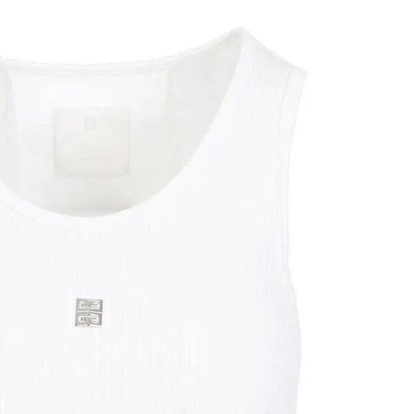 Givenchy 4g Logo Plaque Crewneck Tank Top - White