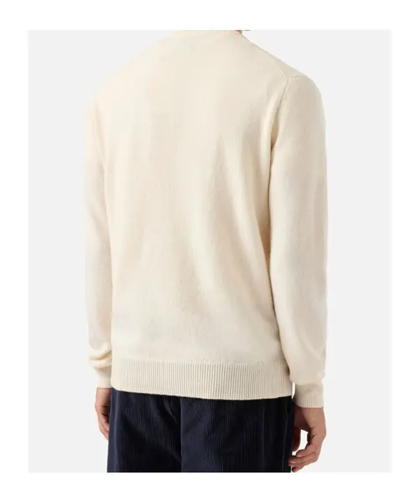 MC2 SAINT BARTH Ribbed Crewneck Jumper With Embroidered Logo - White