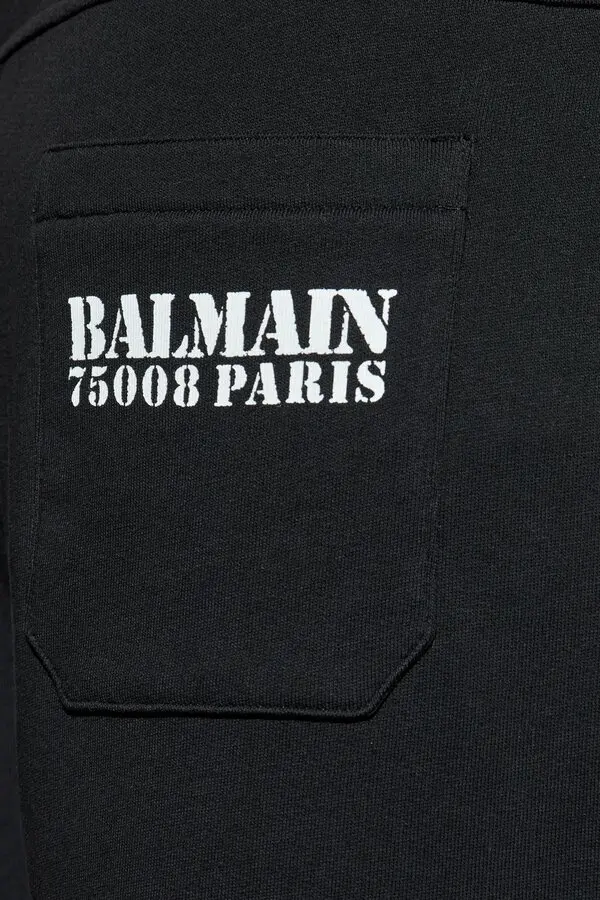 Balmain Logo Printed Drawstring Sweatpants - Black