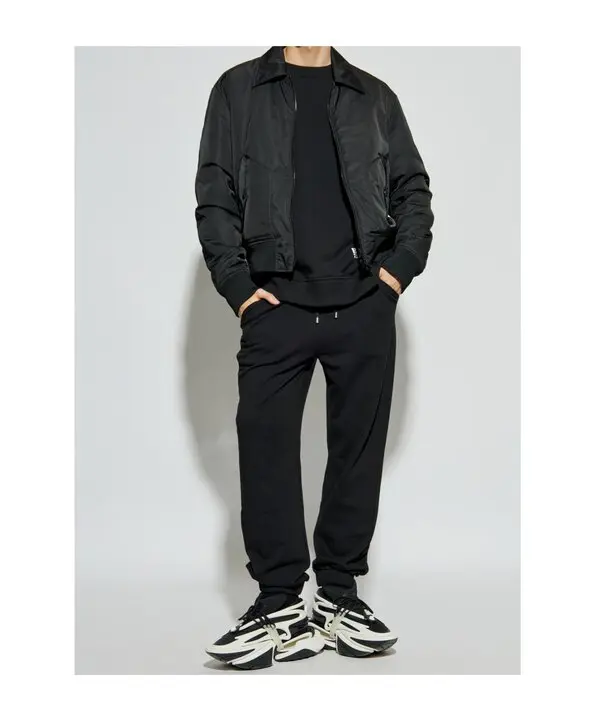 Balmain Logo Printed Drawstring Sweatpants - Black