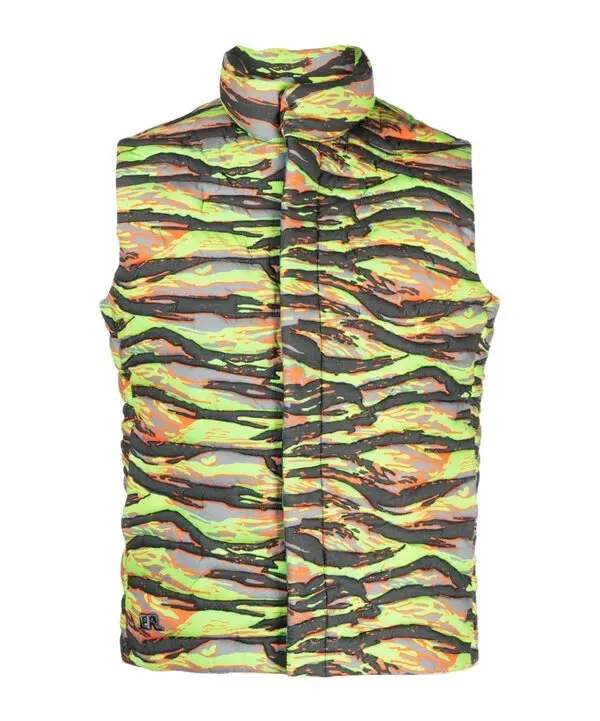 ERL Sleeveless Down Vest With High Neck And Camouflage Pattern - Multicolor