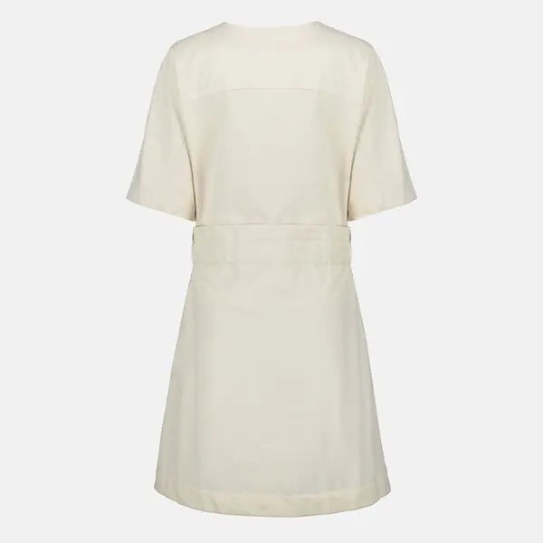 Moncler Drawstring Crewneck T-shirt Dress - White Ivory