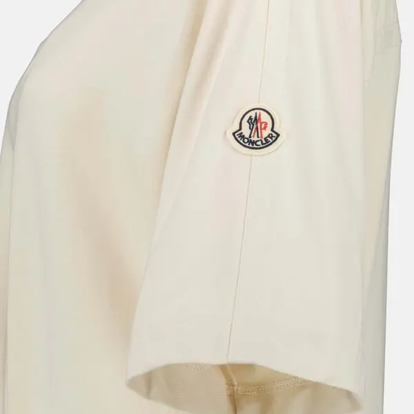 Moncler Drawstring Crewneck T-shirt Dress - White Ivory