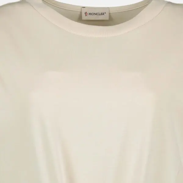 Moncler Drawstring Crewneck T-shirt Dress - White Ivory