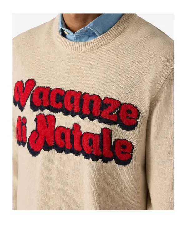 MC2 SAINT BARTH Vacanze Di Natale Logo Jacquard Jumper - Beige