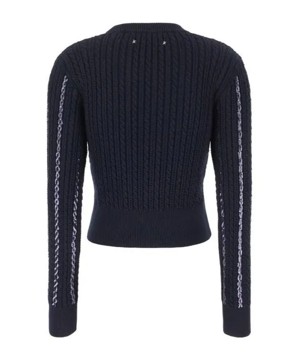 GOLDEN GOOSE Sequin Embellished Cable-knit Jumper - Black