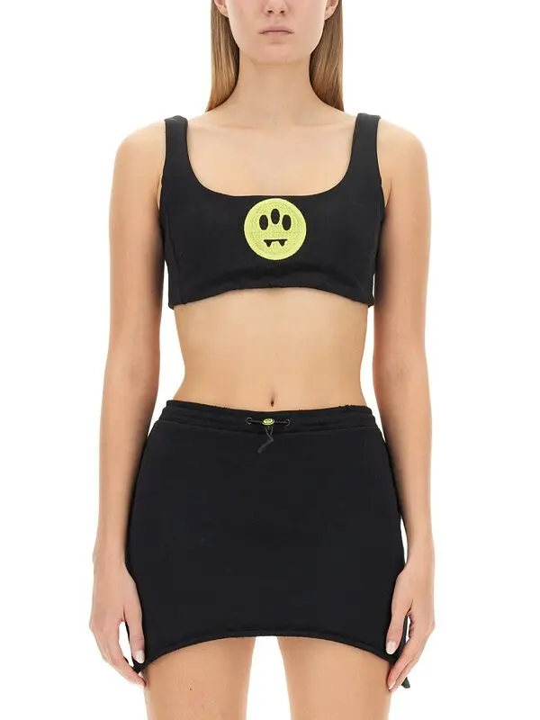BARROW Smiley Face Sleeveless Cropped Top