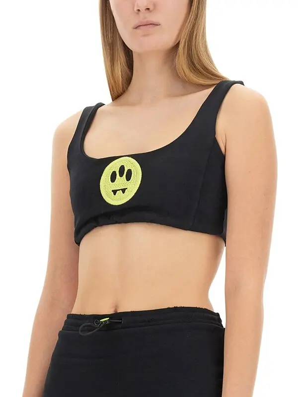 BARROW Smiley Face Sleeveless Cropped Top