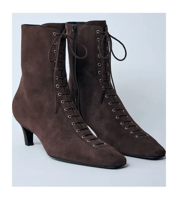 TOTEME Square-toe Lace-up Ankle Boots