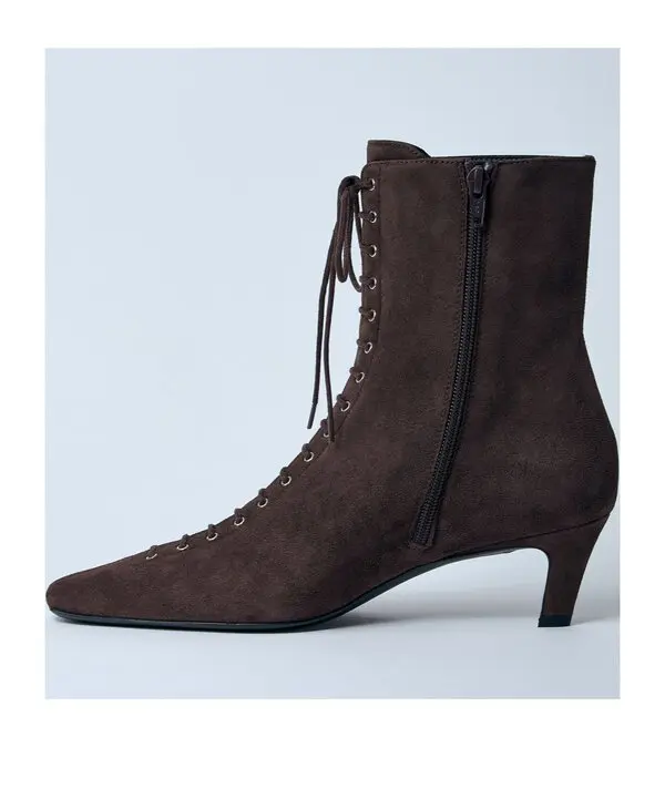 TOTEME Square-toe Lace-up Ankle Boots