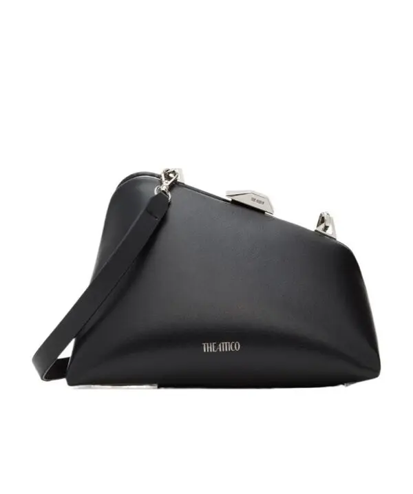 Attico Asymmetric Clutch Bag - Black