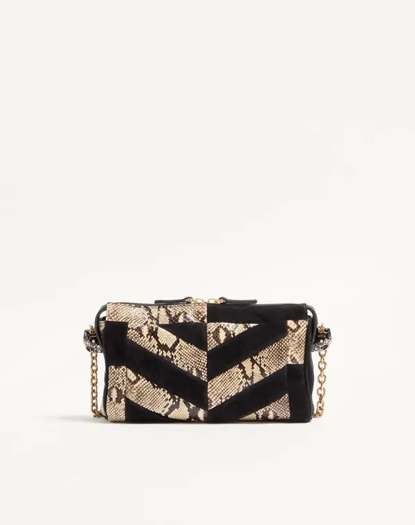 Valentino Garavani Panthea Chevron Patterned Small Shoulder Bag