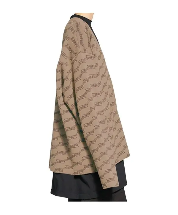 Balenciaga Long Sleeve Casual Jacket With Bb Letter Pattern