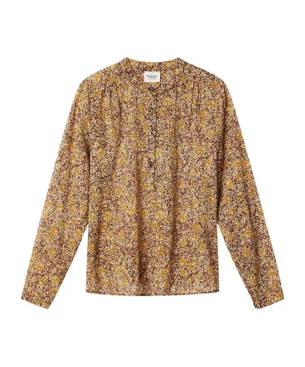Isabel Marant Étoile Maria Voile Floral Printed Blouse - Khaki