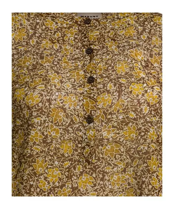 Isabel Marant Étoile Maria Voile Floral Printed Blouse - Khaki
