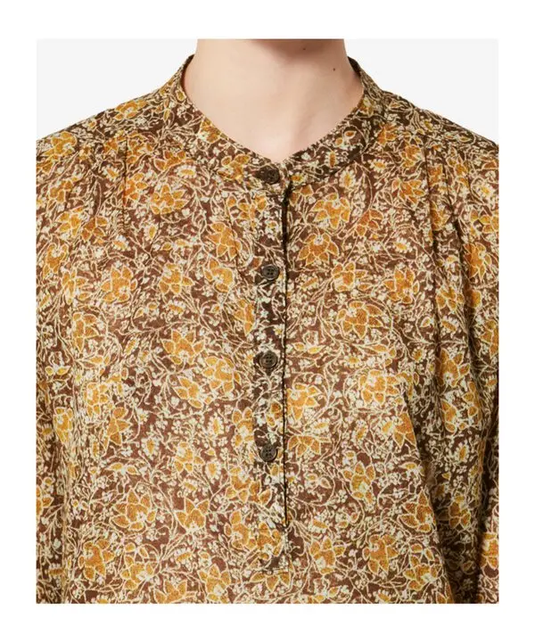 Isabel Marant Étoile Maria Voile Floral Printed Blouse - Khaki