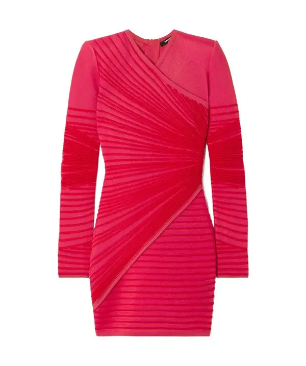 Balmain Wrap Effect Fitted Mini Dress