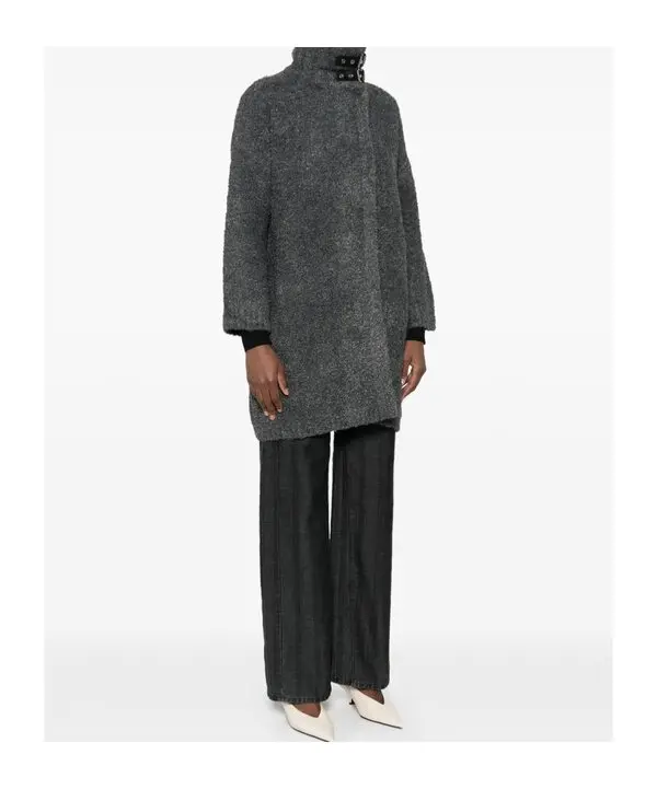 Liu Jo Buckled Collar Knitted Coat