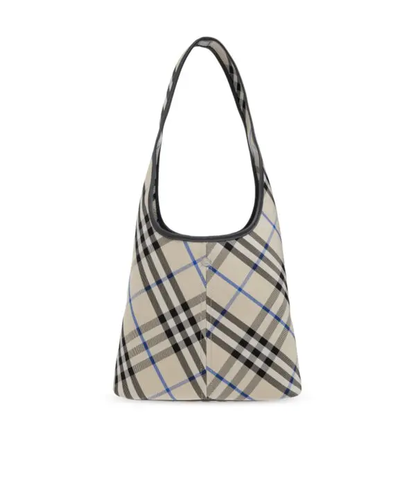 Burberry Checked Small Shoulder Bag - Grey
