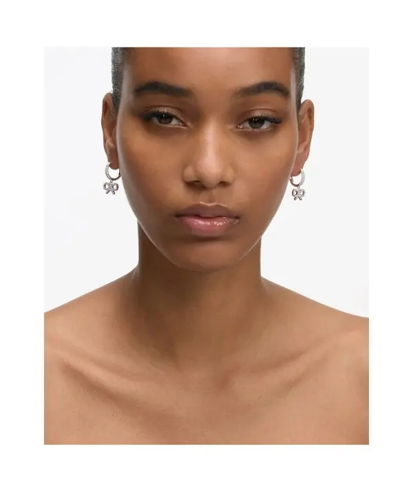 SELF-PORTRAIT Crystal Bow Hoop Earrings