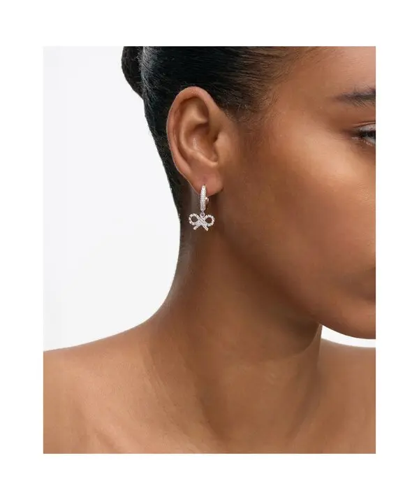 SELF-PORTRAIT Crystal Bow Hoop Earrings